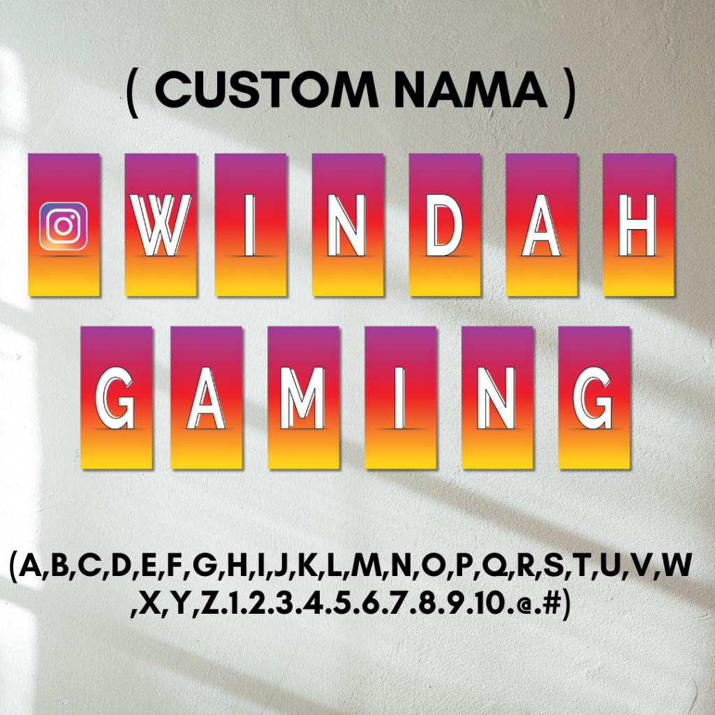 Jual Rehaku Cetak Nama Poster Alphabet Instagram Hiasan Dinding Kamar ...