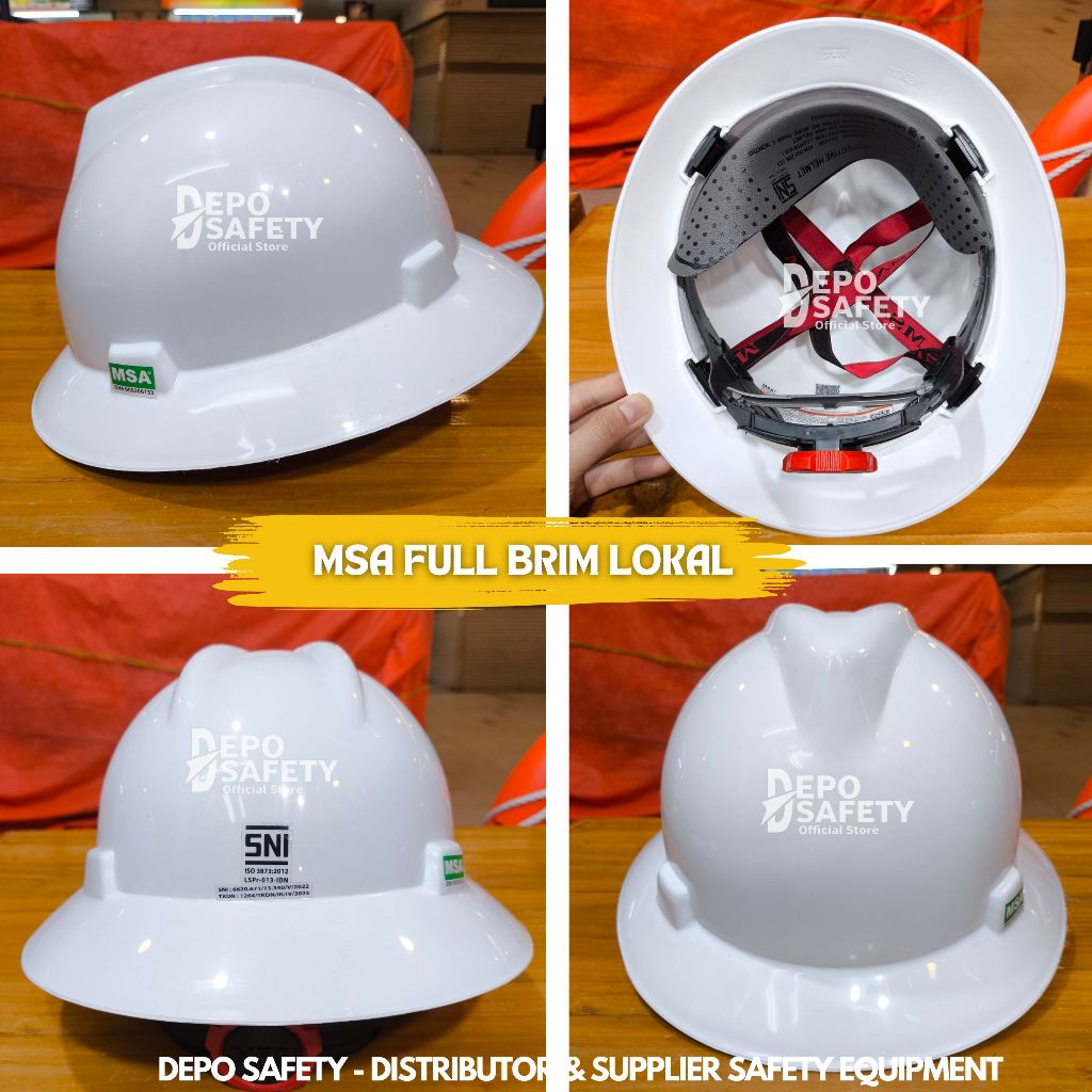 Jual HELM SAFETY MSA FULL BRIM PUTIH FASTRACK - HELM KESELAMATAN PROYEK ...