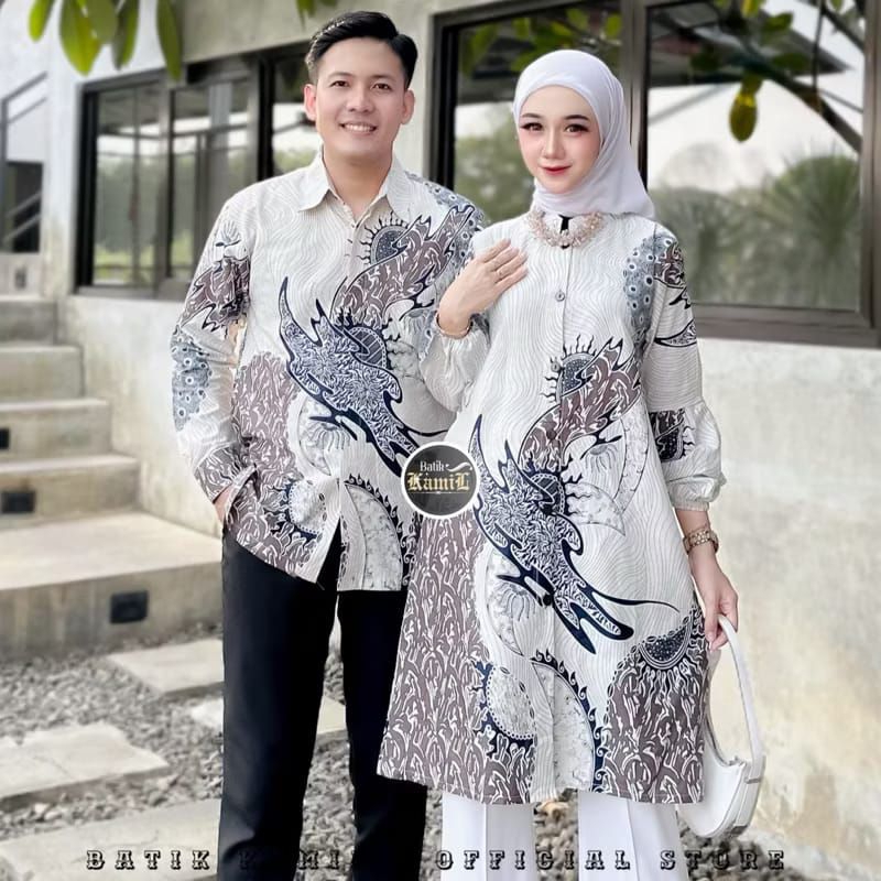 Jual Batik Tunik Couple Modern Batik Tunik Couple Modern Set Pakaian Couple Kemeja Batik Pria ...