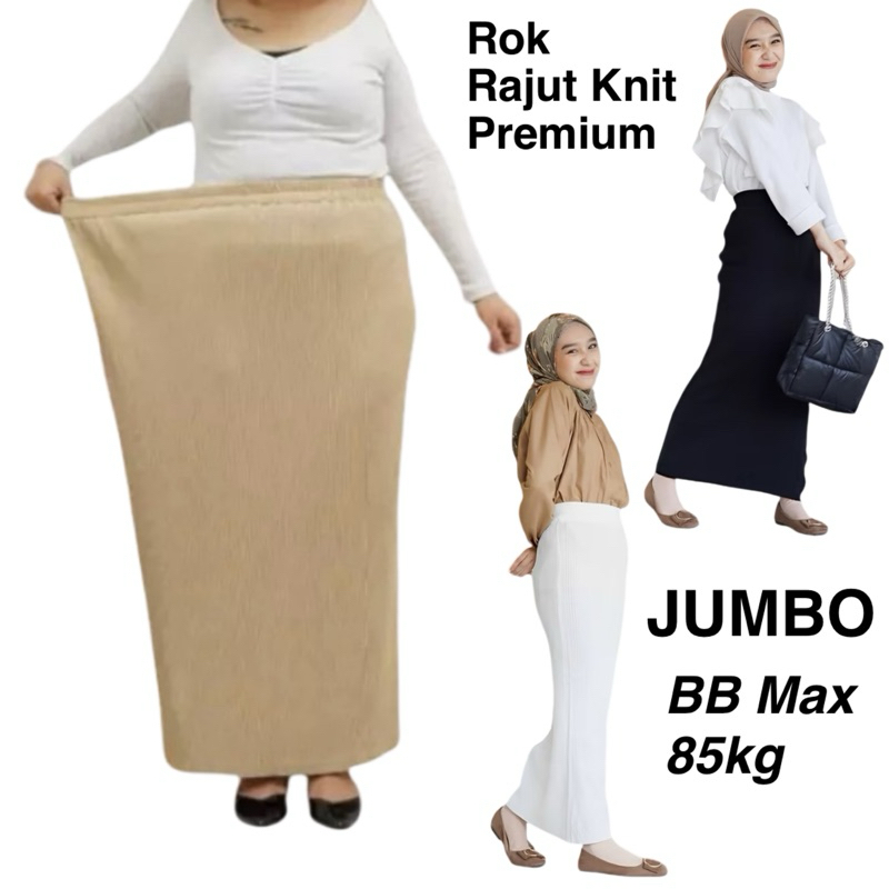 Jual Maxi Skirt Knit Premium Berbagai Ukuran Rok Span Rajut Knit ...