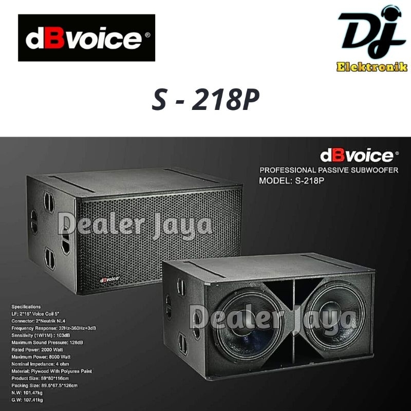 Jual Speaker Subwoofer DB Voice S 218P / S218 P / S218P - 18 inch Pasif (dBVoice) | Shopee Indonesia