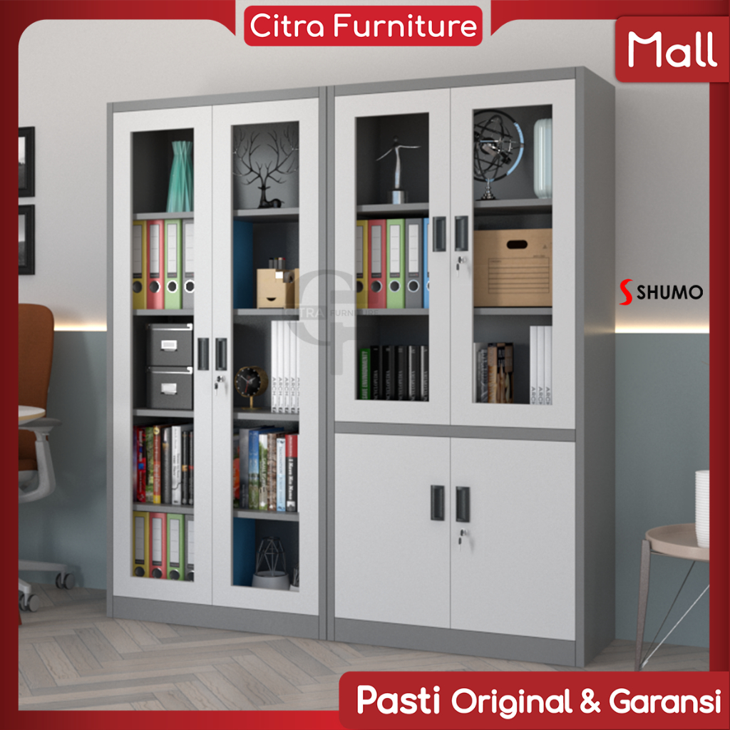 Jual Citra Furniture SHUMO Lemari Arsip Besi 4 Pintu Swing Besi Kaca ...