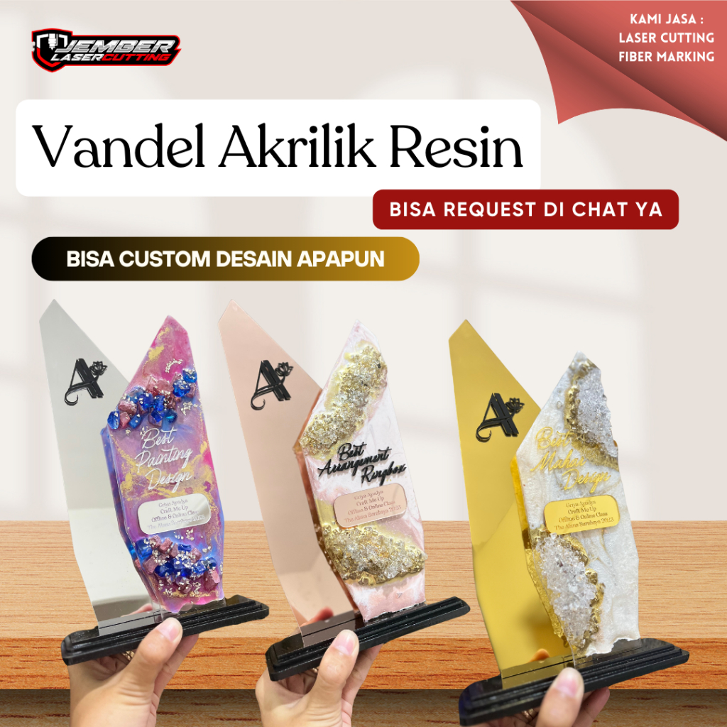 Jual VANDEL AKRILIK TROPHY PIAGAM PIALA AKRILIK CUSTOM RESIN ART ...