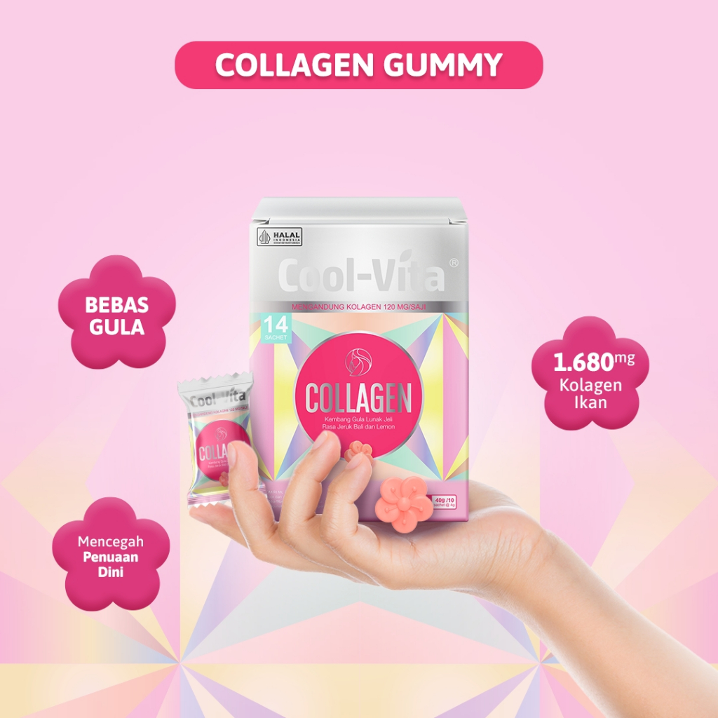 Jual Coolvita 1 Box Collagen Gummy - Suplemen Kolagen 120mg Manis dan Enak | Vitamin Cantik dari ...