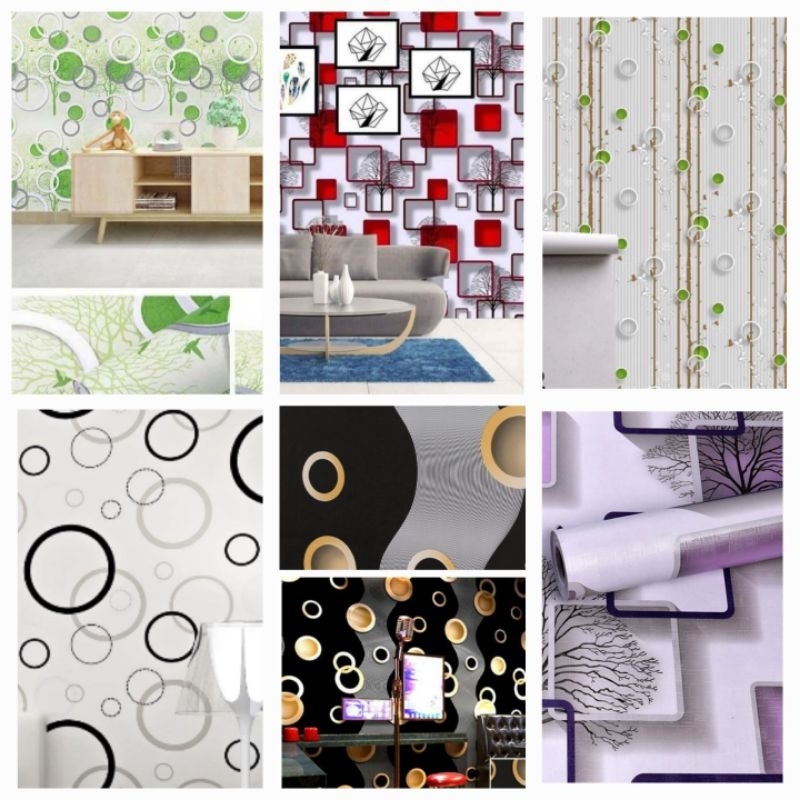 Jual [ 45 CM x -+8 METER ] WALLSTICKER DINDING / WALLPAPER MOTIF BULAT ...
