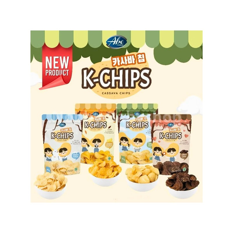 Jual ABE FOOD - K-Chips Cassava Chips / Keripik Singkong / Camilan ...