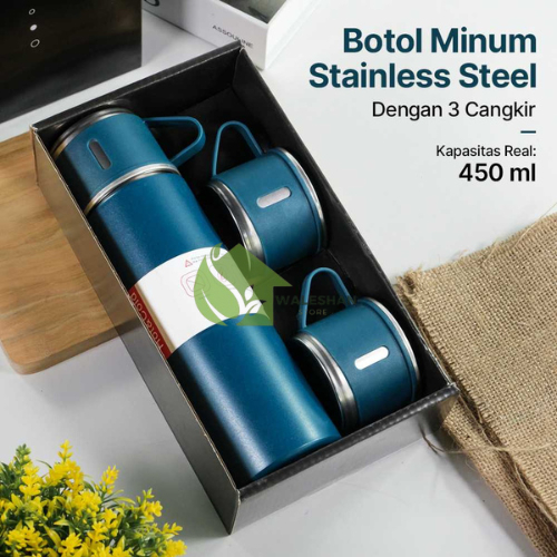 Jual Paket Lengkap Botol Tremos Termos Air Panas Dingin Set 3 Gelas ...