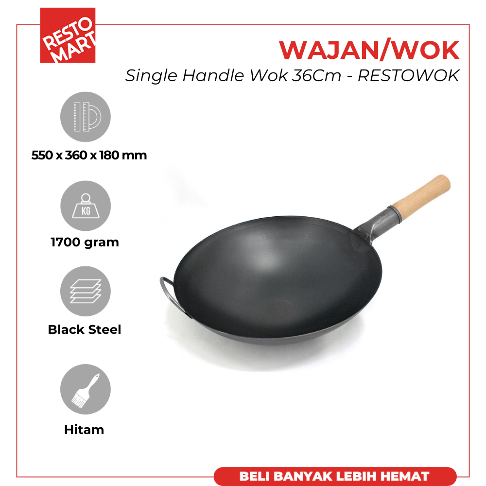 Jual Wajan Baja Pre Seasoned / Kuali / Wajan Black Steel / Single ...