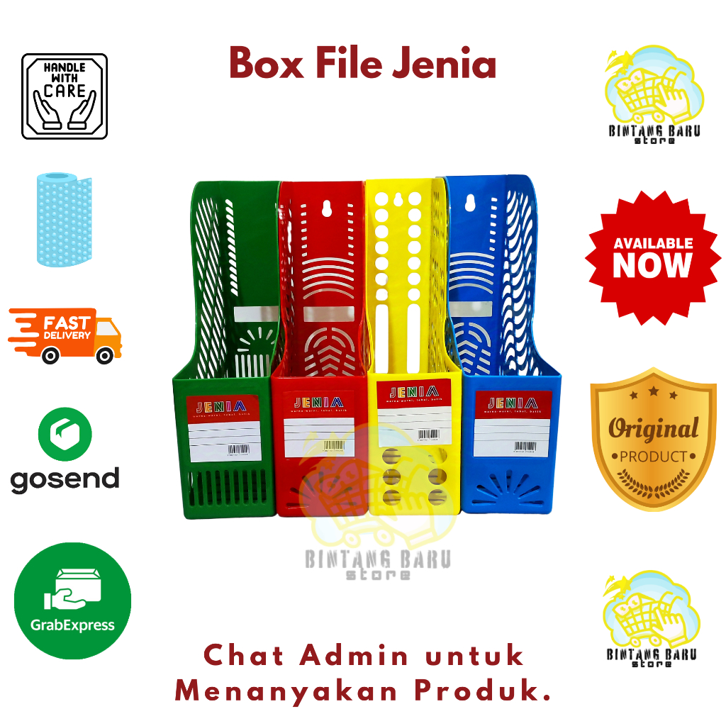 Jual JENIA - BOX FILE KANTOR / KERANJANG FILE PLASTIK - 4 VARIAN WARNA ...