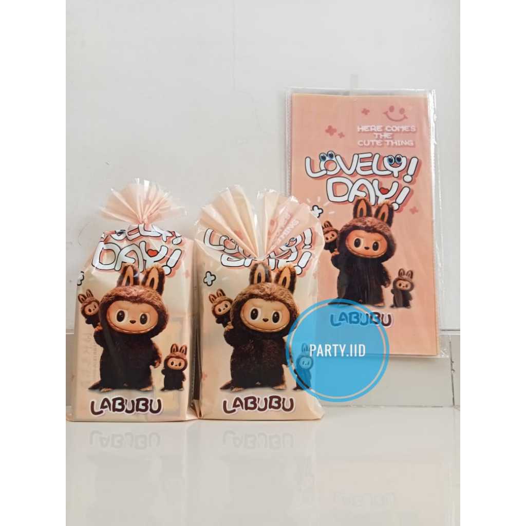 Jual Plastik Snack Ulang Tahun LABUBU 22x40 cm / Opp Party Karakter Uk ...