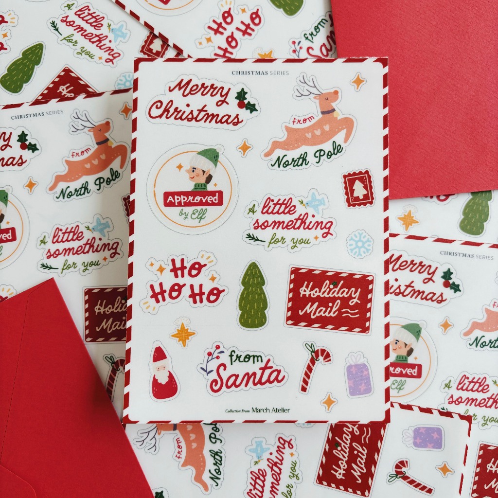 Jual Sticker Natal / Christmas Greetings / Sticker Ucapan / Transparent ...