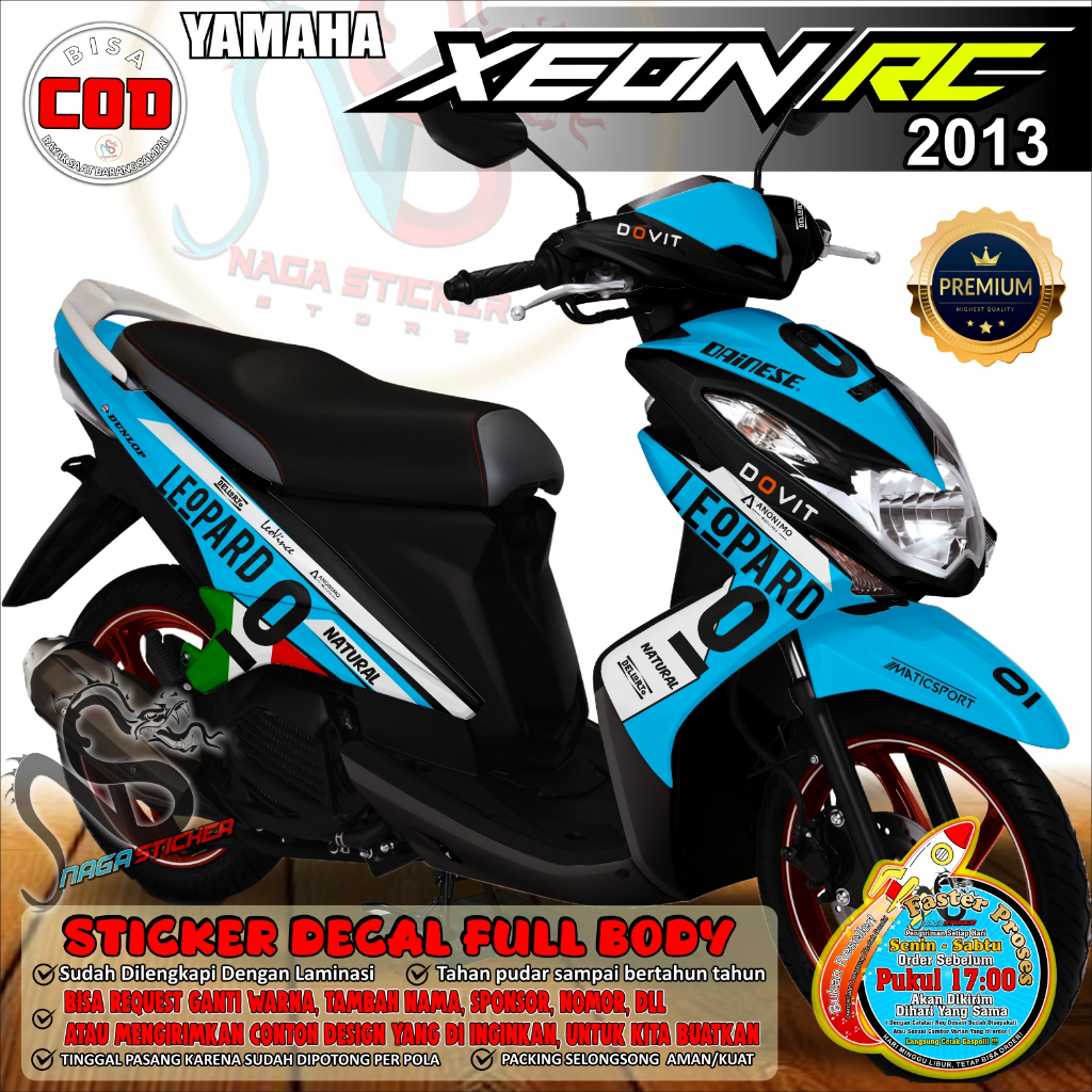 Jual Bisa COD Decal Sticker Full Body Yamaha Xeon RC 2013 Motif Leopard ...