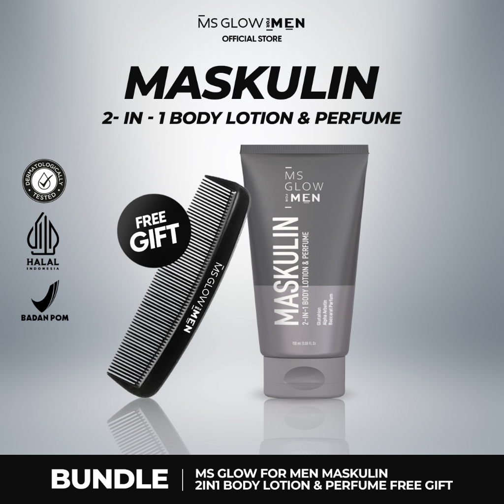 Jual MS Glow For Men - Maskulin 2IN1 Body Lotion & Parfume Free Gift ...