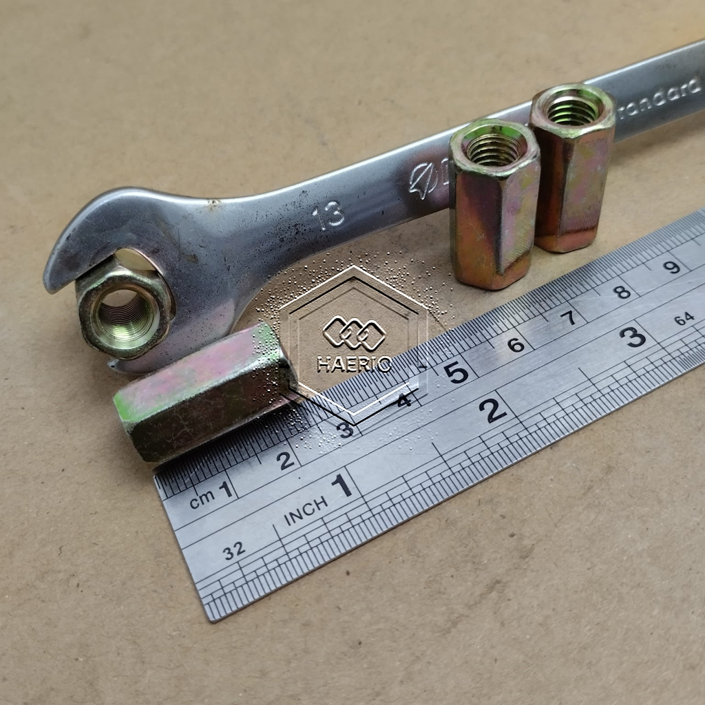 Jual MUR PANJANG M8 X 25 LONG NUT M8X25 KUNING KUNCI 13 DRAT 12 PITCH ...