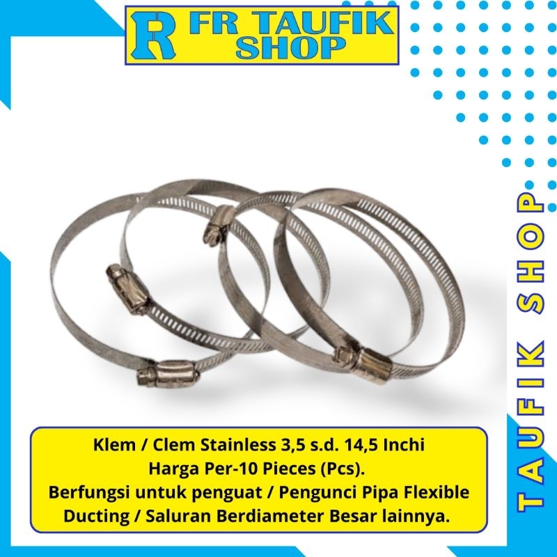 Jual Klem Bulat Stainless Harga Per-10 Pices (10 Pcs) Fleksibel Ducting ...