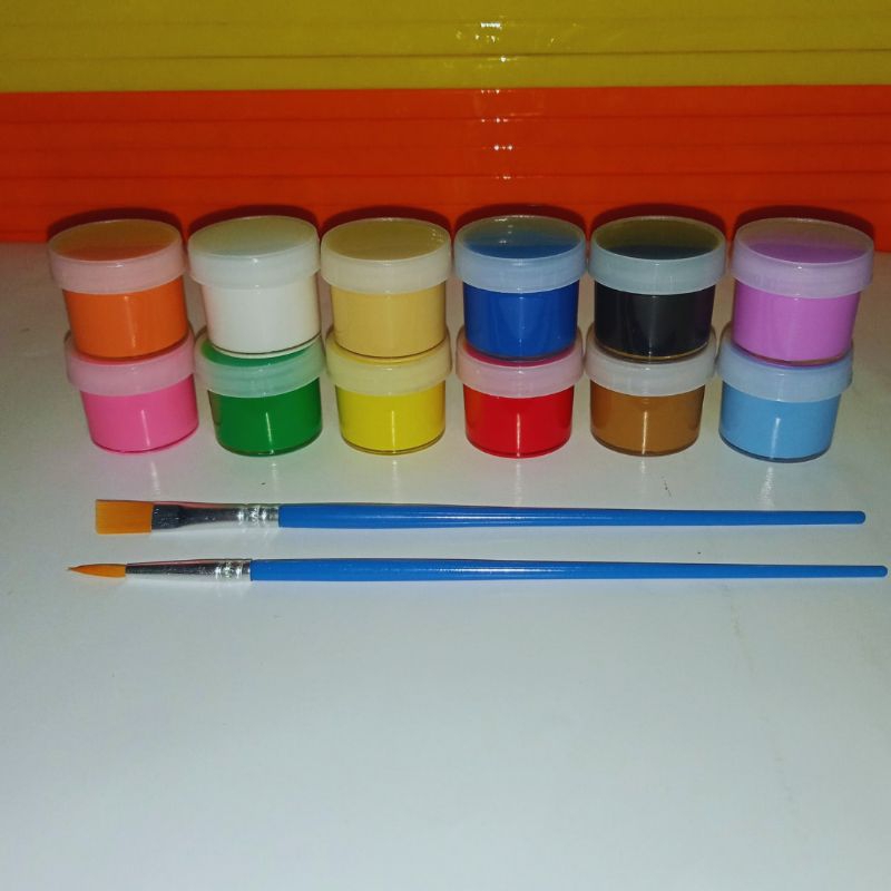 Jual CAT LUKIS AKRILIK LENGKAP KUAS LUKIS | Shopee Indonesia