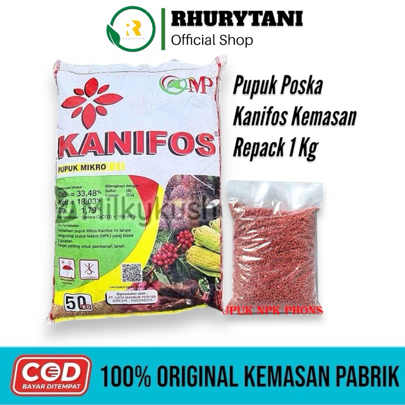 Jual Pupuk Poska Repack 1 KG KANIFOS Pupuk Phonska Penyubur Semua ...