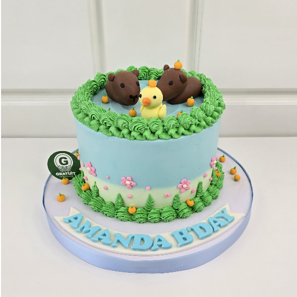Jual CAKE TEMA CAPYBARA DUCK UK 15CM | Shopee Indonesia