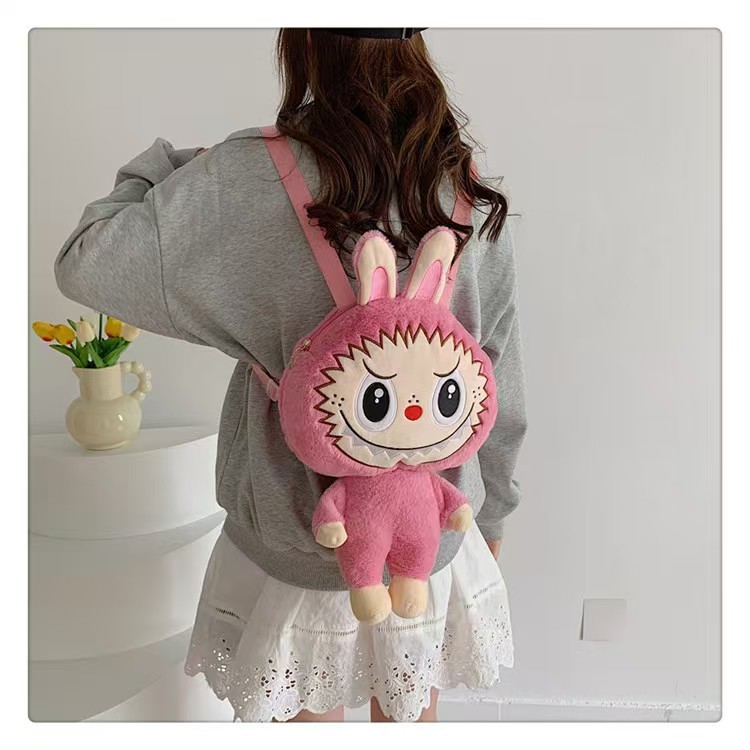 Jual (COD) Tas Labubu Fashion Tas Ransel Lisa Black Pink Tas Boneka ...