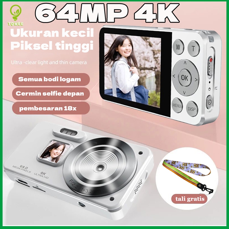 Jual 4K 64 MP Kamera Kompak Digital Baterai 2000mAh Stabilisasi Fokus ...