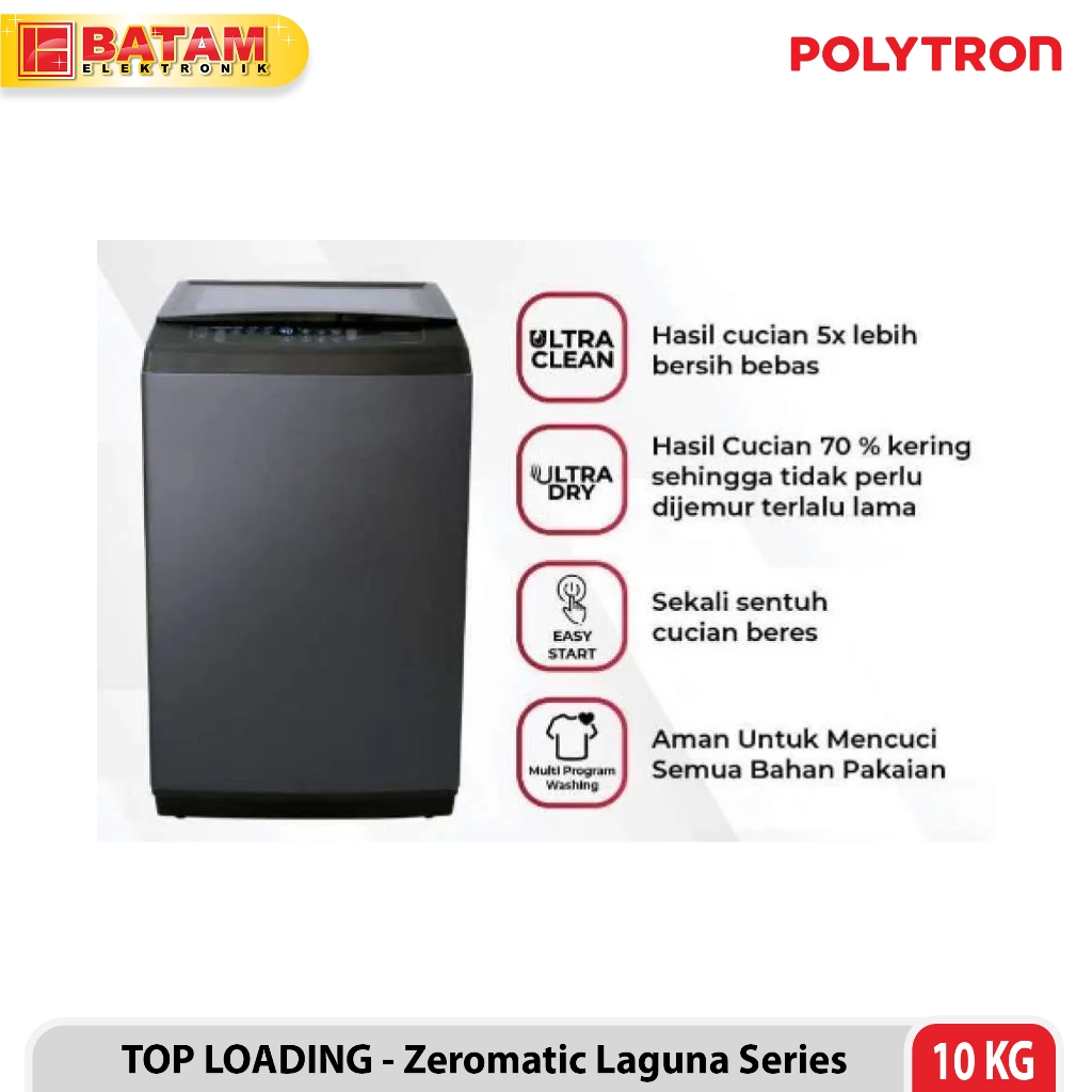 Jual POLYTRON Mesin Cuci 1 Tabung Zeromatic Laguna series Hijab 10 KG – PAW 1029Y | Shopee Indonesia