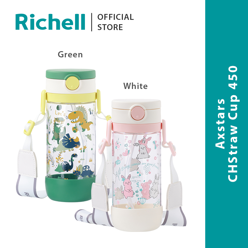Jual RICHELL - Axstars CHStraw Cup 450/ Botol Minum Sedotan / Baby Straw Bottle | Shopee Indonesia