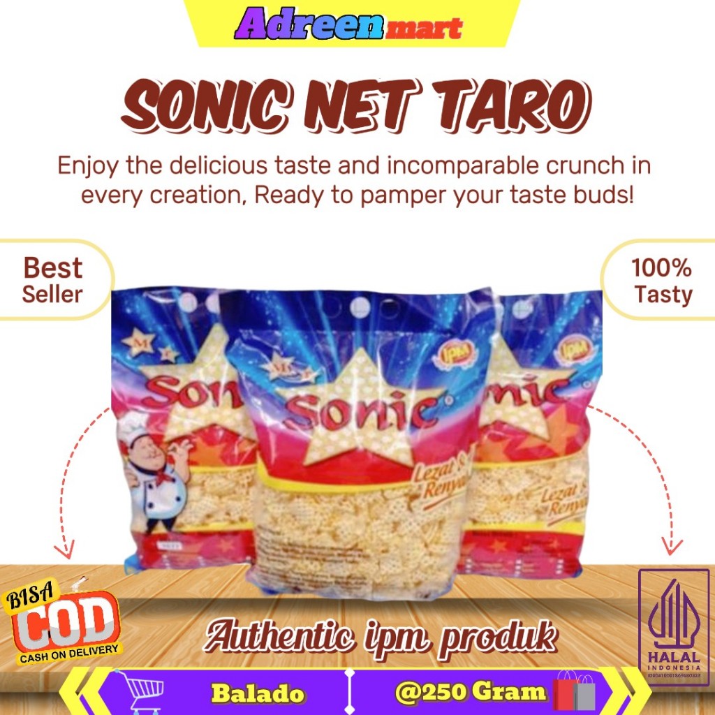Jual TARO SNACK SONIC NET CHIKI JARING ALL VARIAN 250 GRAM | Shopee ...