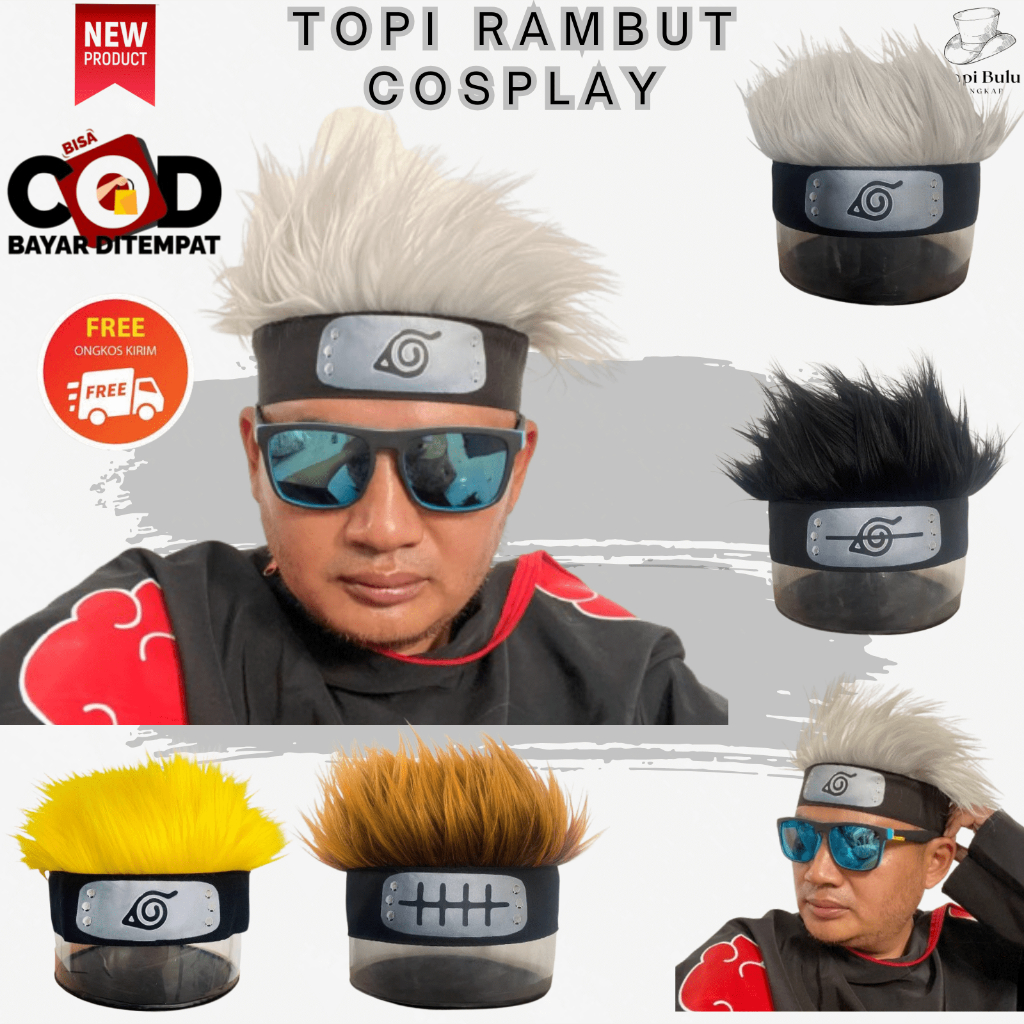 Jual Topi Naruto Rambut Bahan Premium Korea | Topi Untuk Cosplay | Topi ...