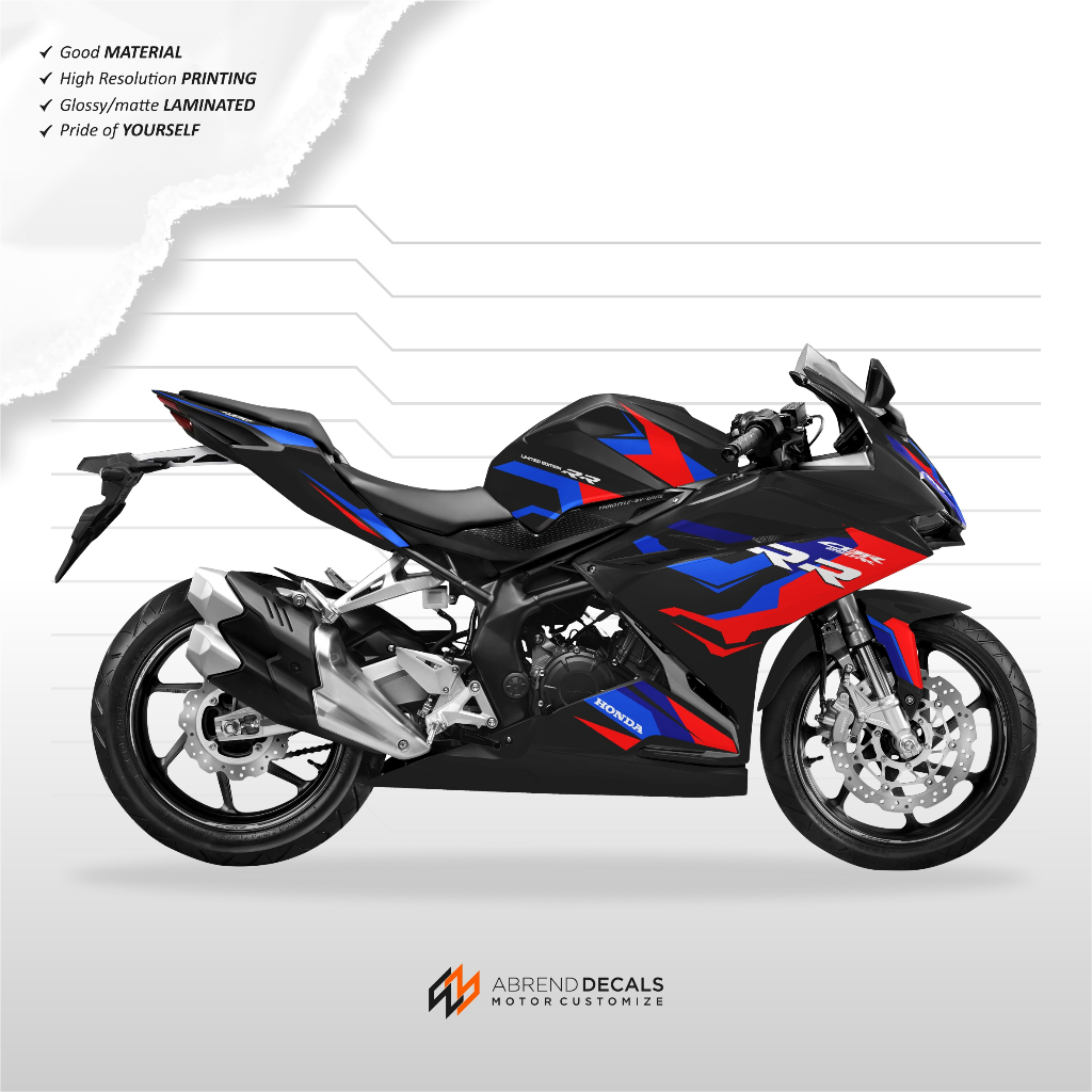 Jual STRIPING CBR 250 RR LIVERY BMW TRI COLOR / STIKER MOTOR HONDA CBR ...