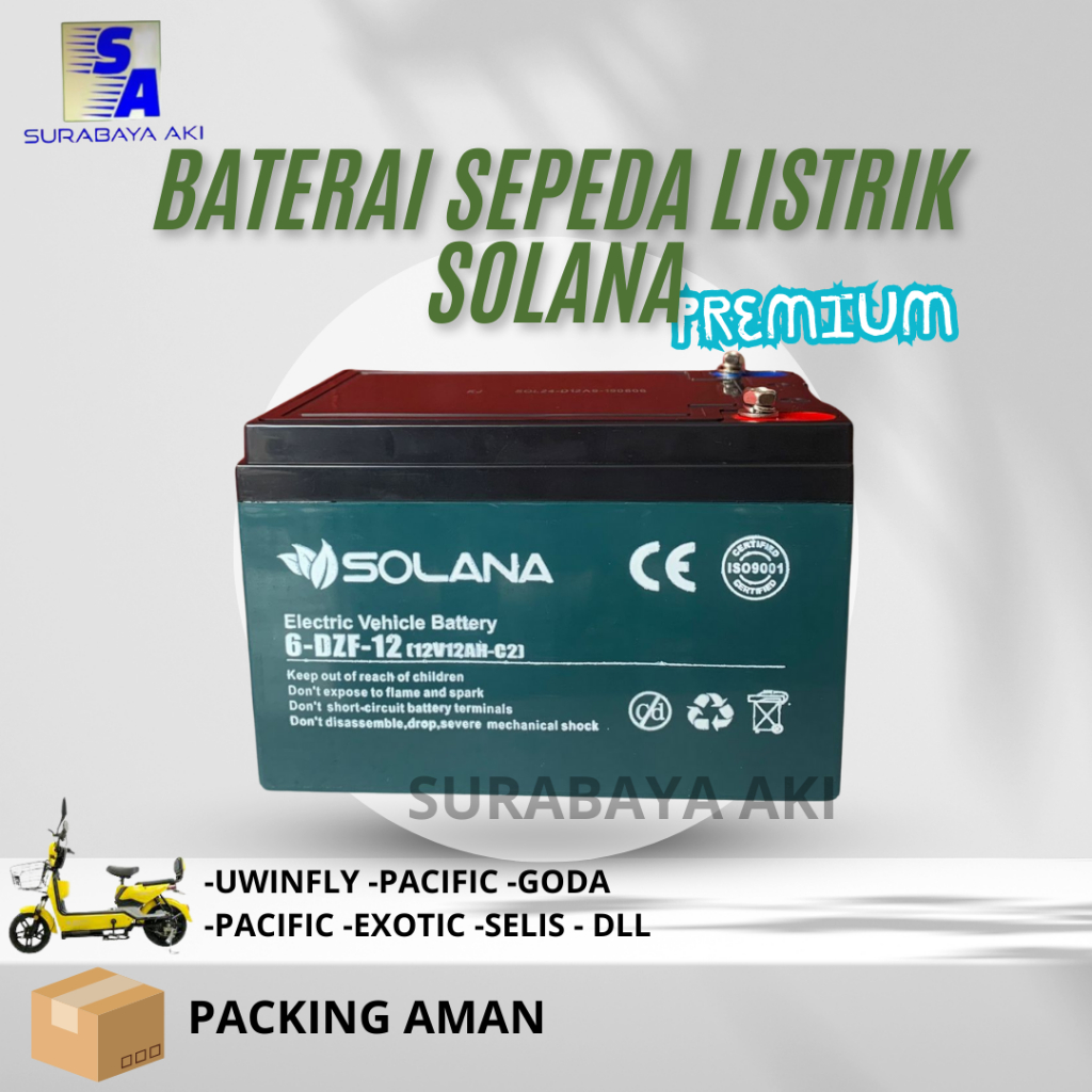 Jual Aki Sepeda Listrik SELIS UWINFLY EXOTIC PACIFIC GODA VOLTA SUPER RIDER SMUA MERK SOLANA 12v ...
