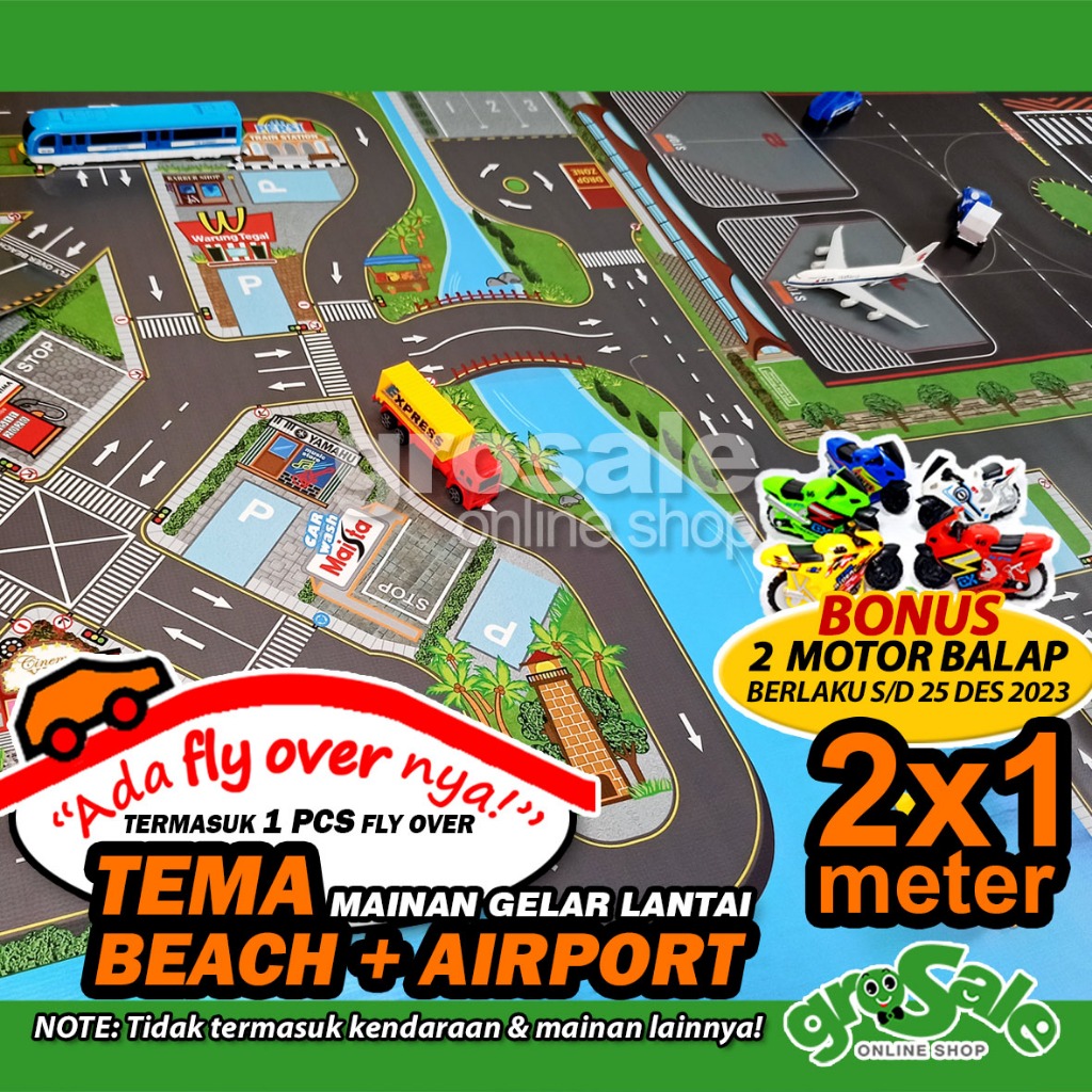 Jual Grosale Mainan Gelar Lantai 2X1 Meter Beach Airport Pantai Bandara ...