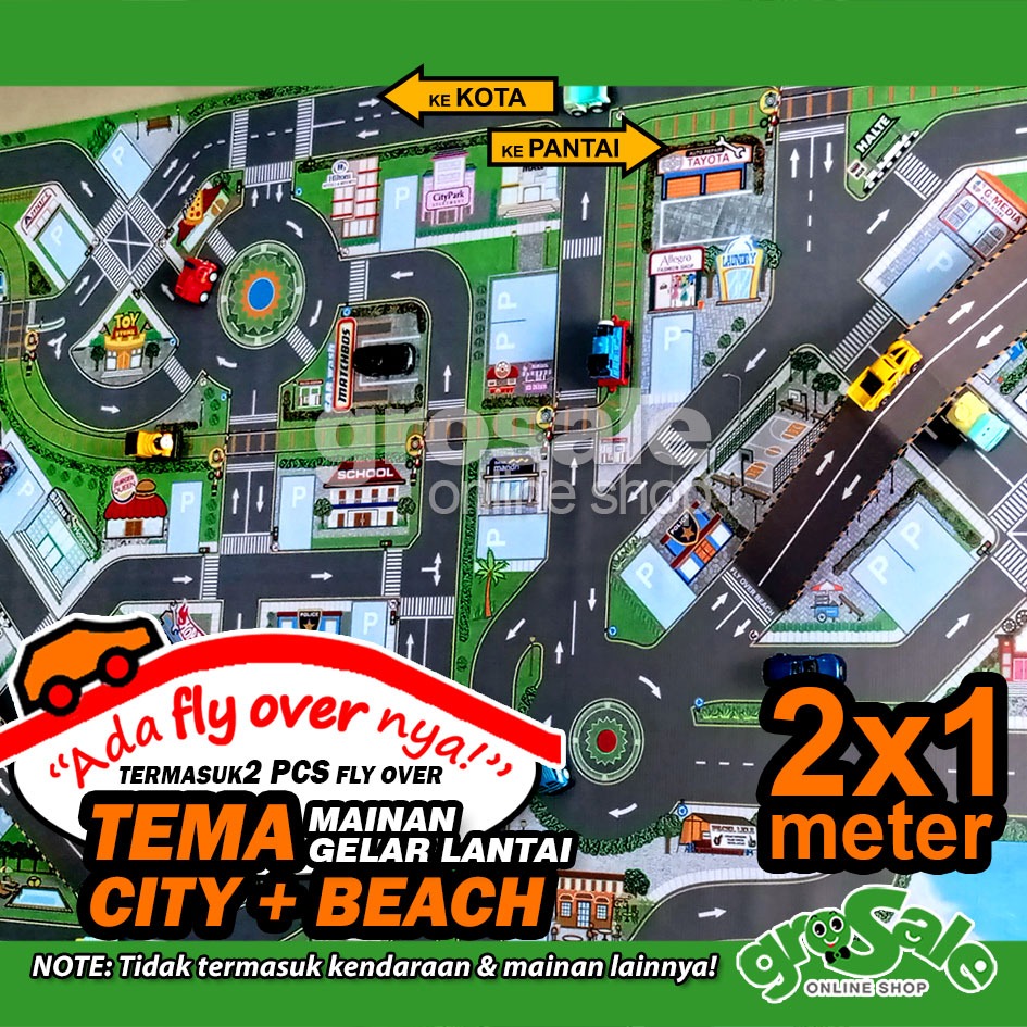 Jual 2X1M CITY+BEACH MAINAN GELAR LANTAI ROAD KOTA PANTAI DENAH PETA ...