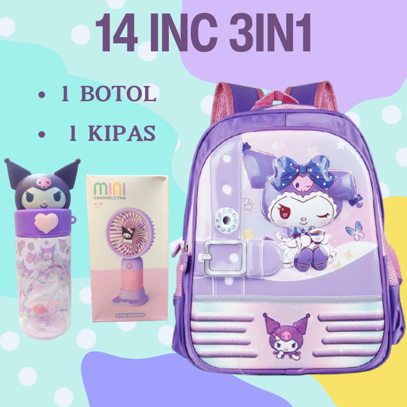 Jual Tas Ransel Premium Timbul Sekolah TK-SD Karakter Kuromi Labubu | Shopee Indonesia