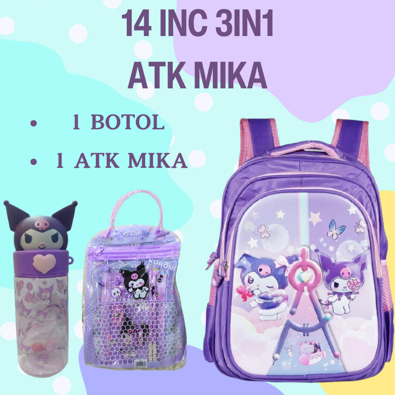 Jual Tas Ransel Premium Timbul Sekolah TK-SD Karakter Kuromi Labubu | Shopee Indonesia