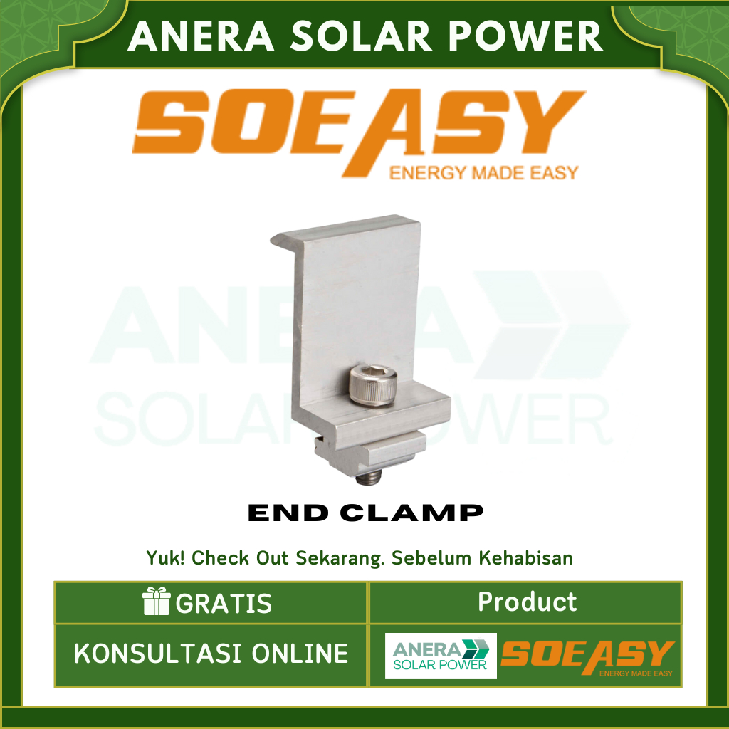 Jual Soeasy Bracket End Clamp Panel Surya/Solar Panel Mounting - 35mm ...