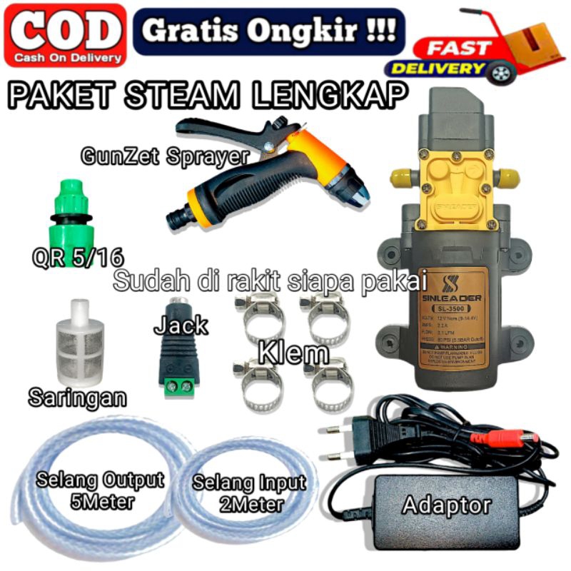 Jual Alat Steam Sinleader 12V 4LPM Steam Motor/AC Gunzet sprayer ...