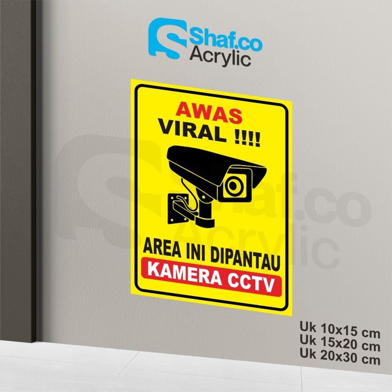 Jual STICKER AWAS VIRAL // STIKER AREA INI DIPANTAU KAMERA CCTV ...