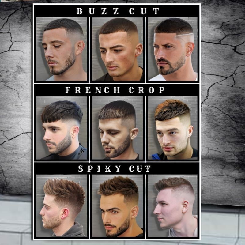Jual POSTER BARBERSHOP MODEL POTONG RAMBUT HIASAN DINDING | Shopee ...
