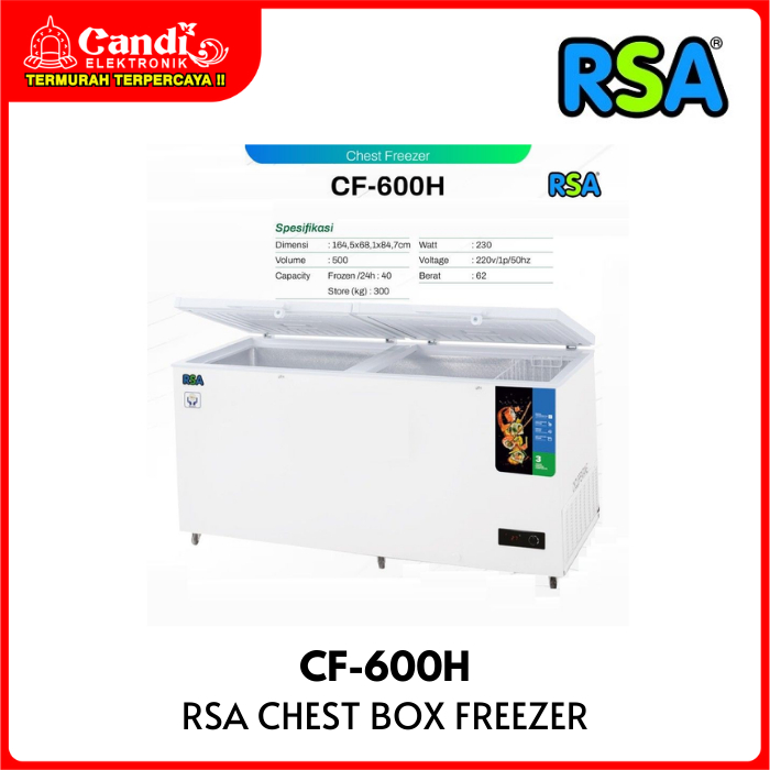 Jual RSA Chest Box Freezer 500 Liter Hemat Energi CF-600H CF600H CF600 ...
