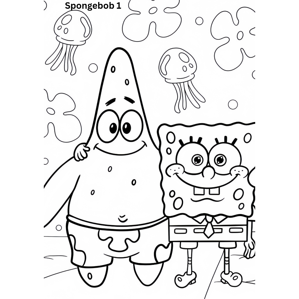 Jual Kertas Gambar Mewarnai Tema Spongebob / Kertas Mewarnai A4 ...