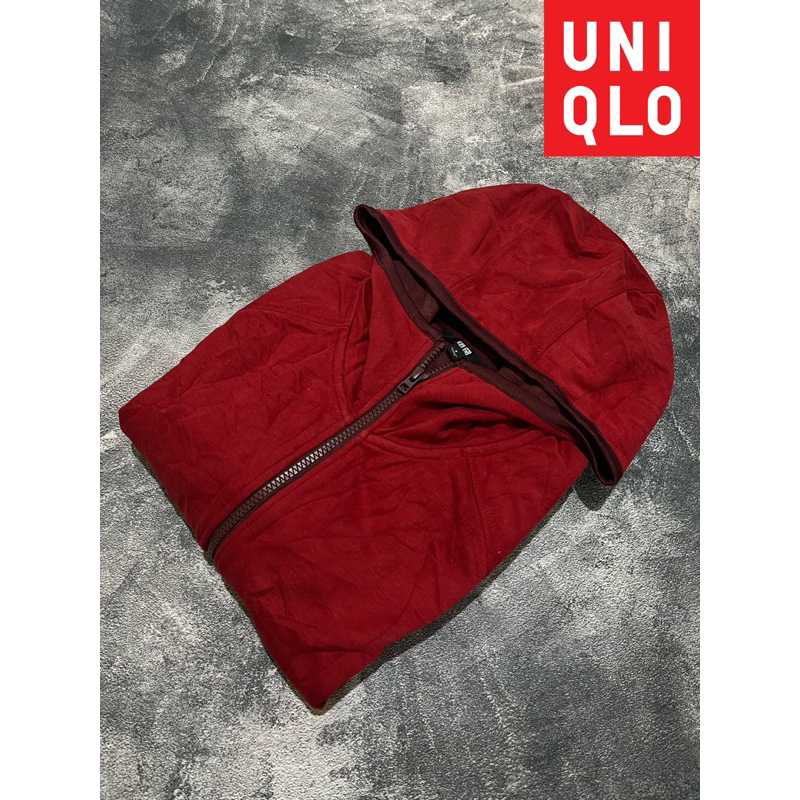 Jual Uniqlo Blocktech Zipper Hoodie (Red) | Shopee Indonesia