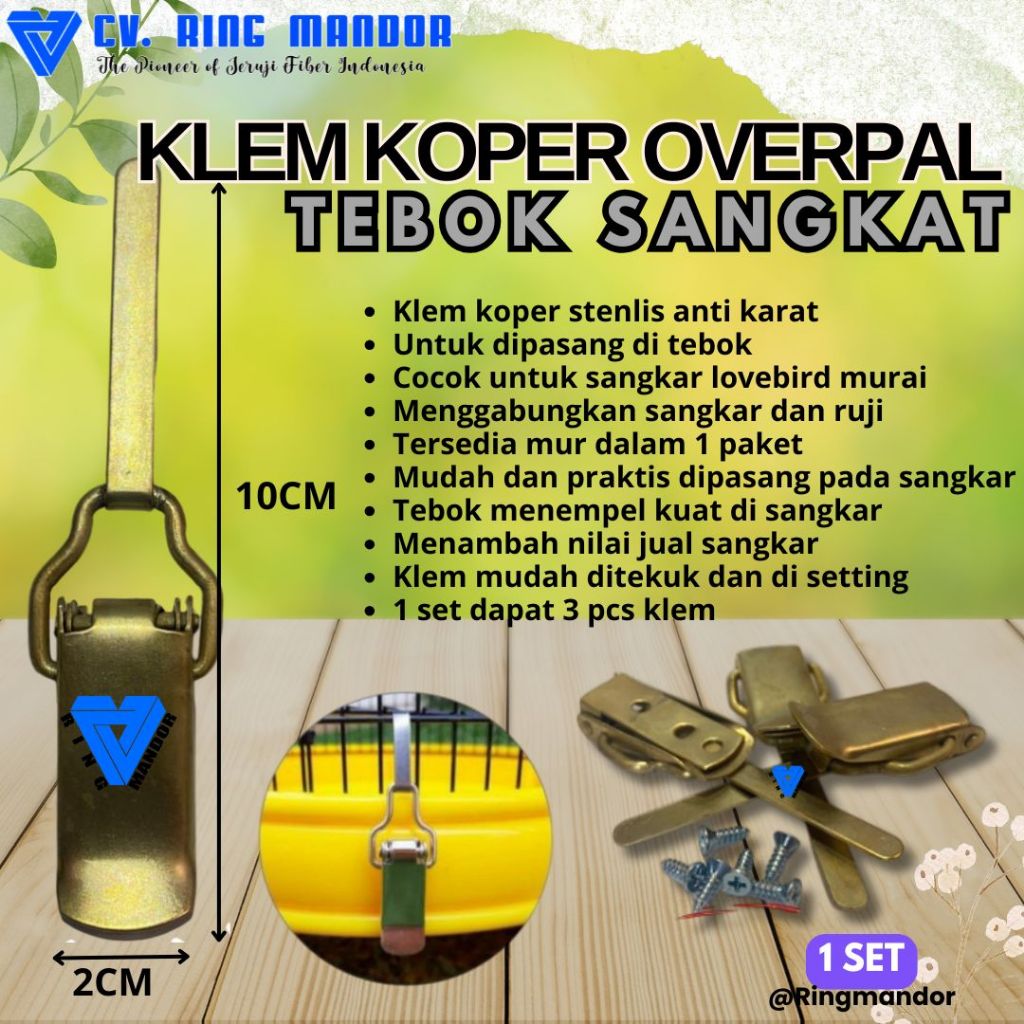 Jual klem jepit 1set isi 3 pcs Klem Sangkar LB MURAI Klem Tebok Sangkar ...