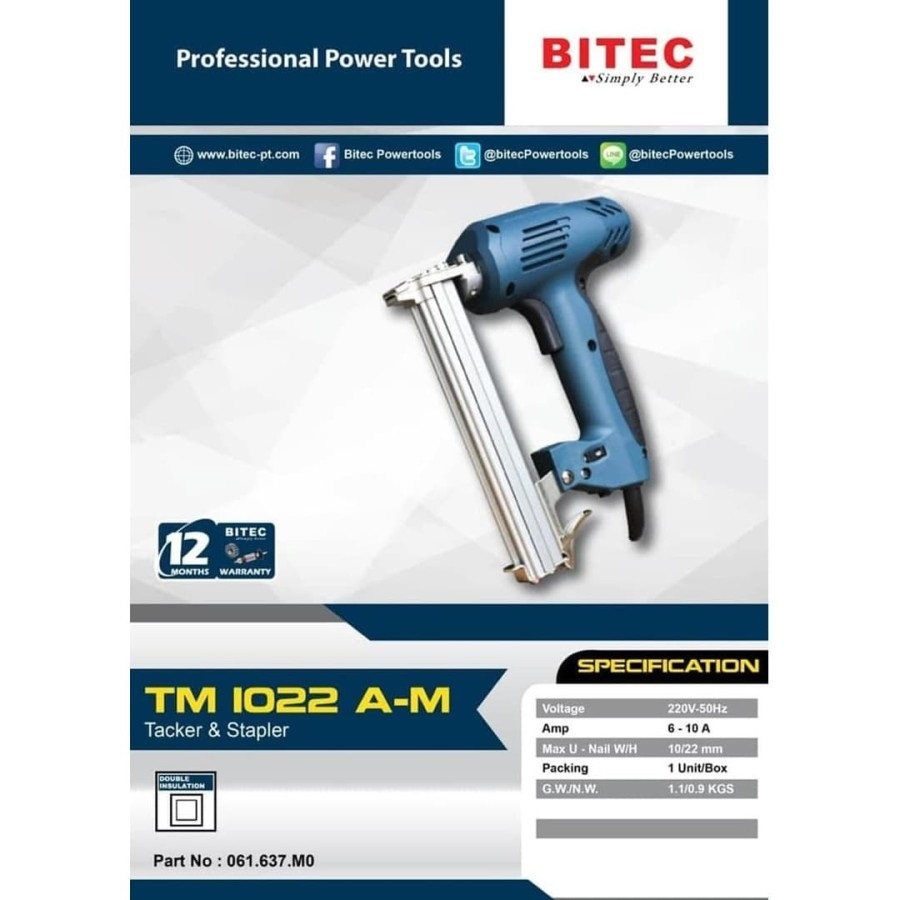 Jual BITEC TM1022 A-M Staples Tembak Listrik - Electrical Staples Gun ...