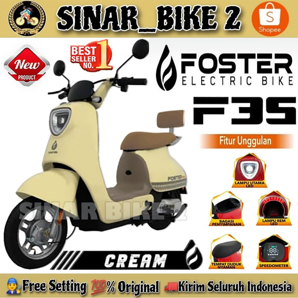 Jual Sepeda Listrik FOSTER F 35 F35 BY PACIFIC 500 Watt Electric E Bike | Shopee Indonesia