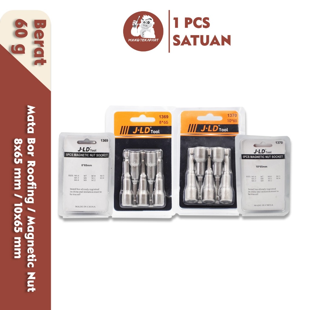 Jual [5 PCS] JLD Mata Bor Roofing Magnet / Magnetic Nut Setter 8 x 65 ...