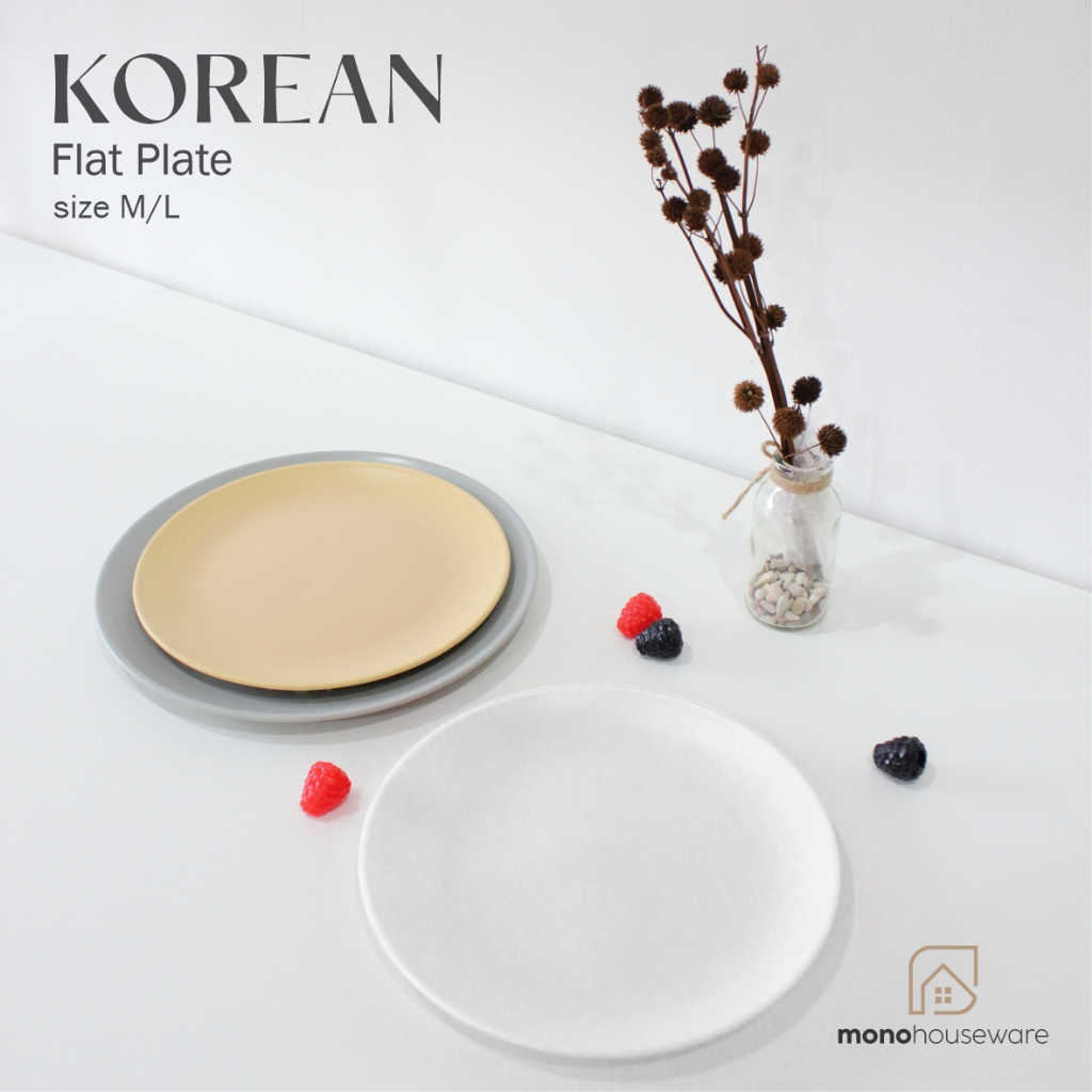 Jual [ MONO ] KOREAN FLAT PLATE/ PIRING KOREAN/ PIRING AESTHETIC ...