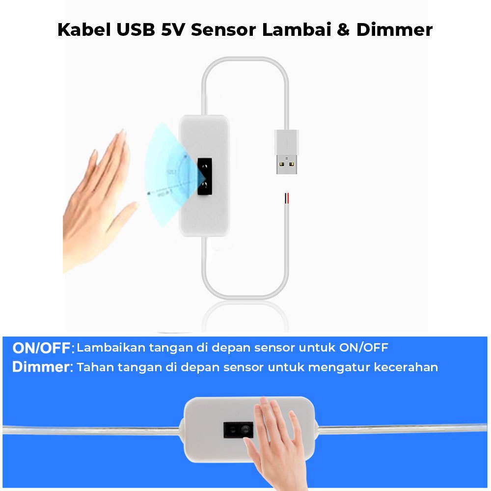 Jual Kabel USB untuk LED Strip 5V Dengan Saklar Sentuh dan Dimmer ...