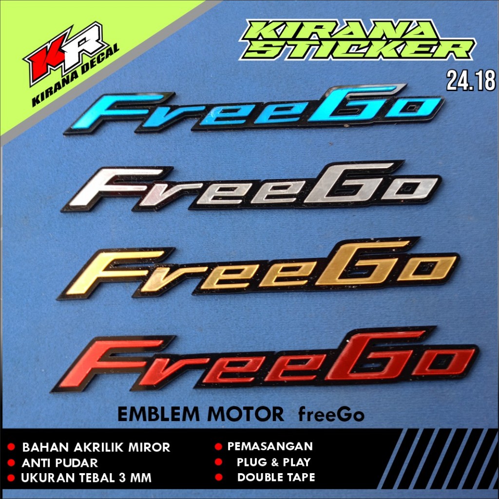 Jual Emblem Motor FREEGO Stiker Timbul 3D Motor FREEGO Bahan akrilik ...