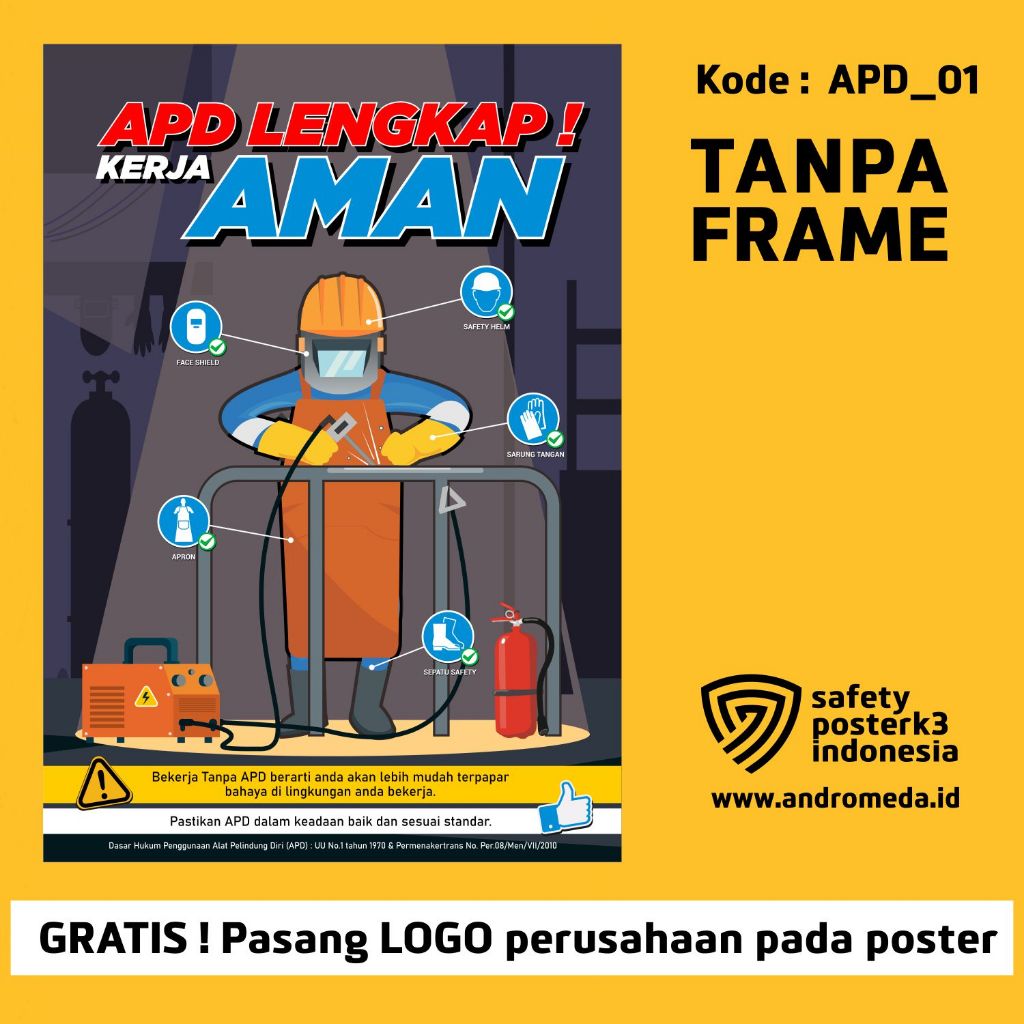 Jual Safety Poster : Pengelasan Hot Work Panas APD_60x80 cm | Shopee ...