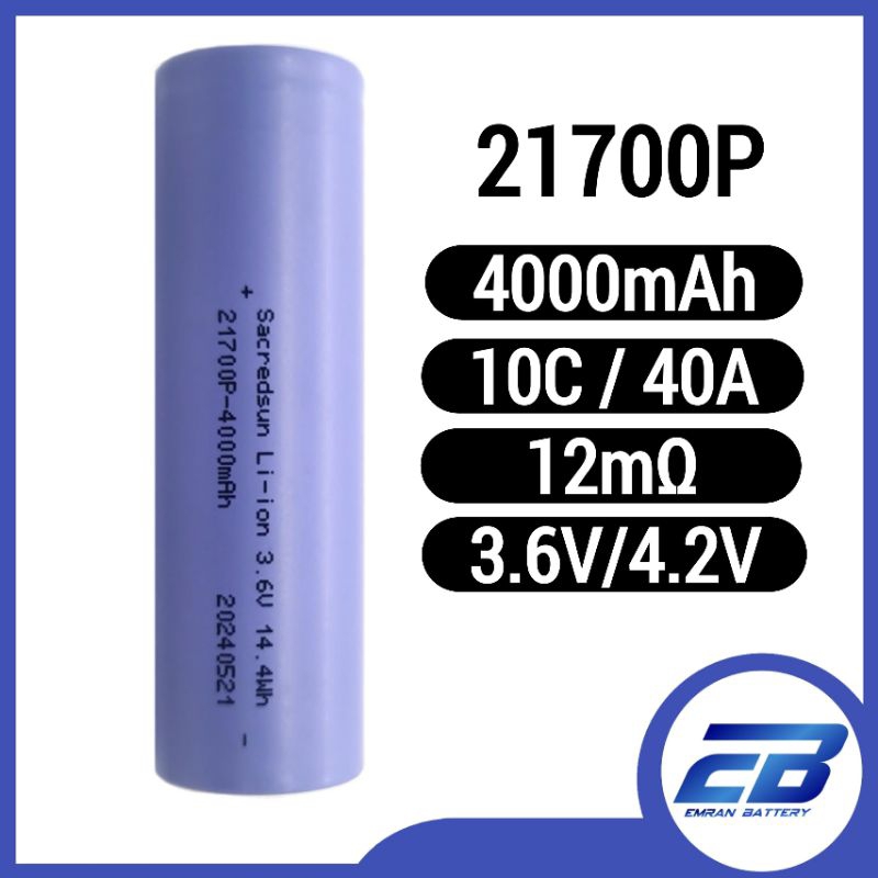 Jual Baterai lithium-ion 3.7V SACREDSUN 21700 4000MAH 10C 40A HIGH ...